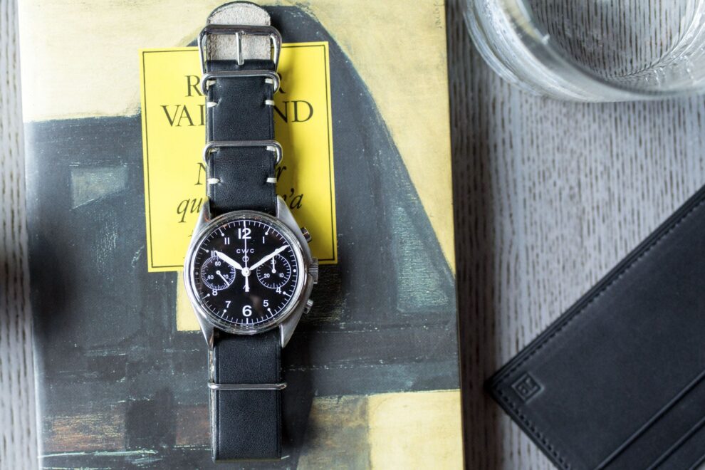 Nato Watch Strap - Black Calfskin Leather - Made in France