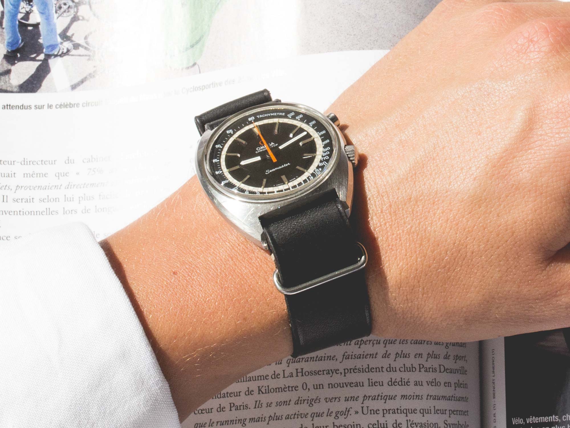 Nato Watch Strap - Black Calfskin Leather - Made in France