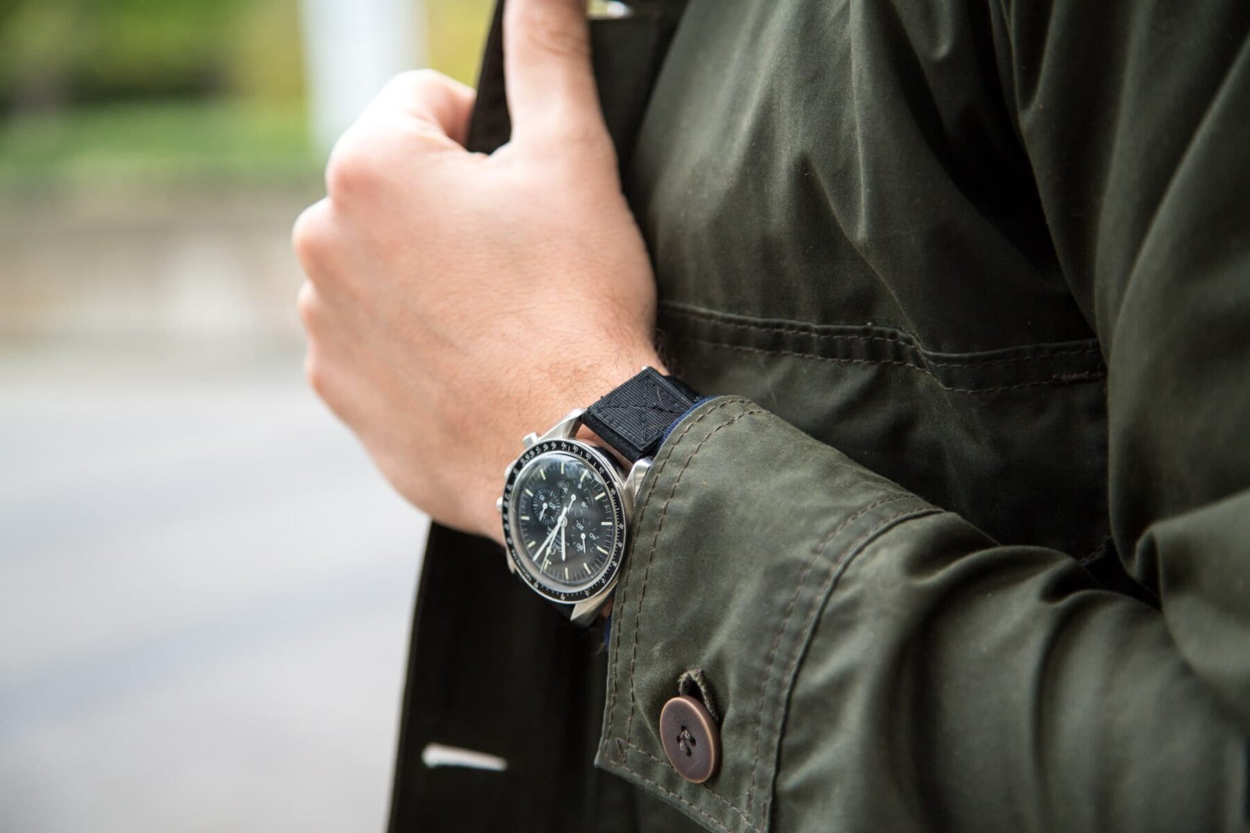 NASA Velcro Strap - Black Nylon & Black Velcro Watch Band