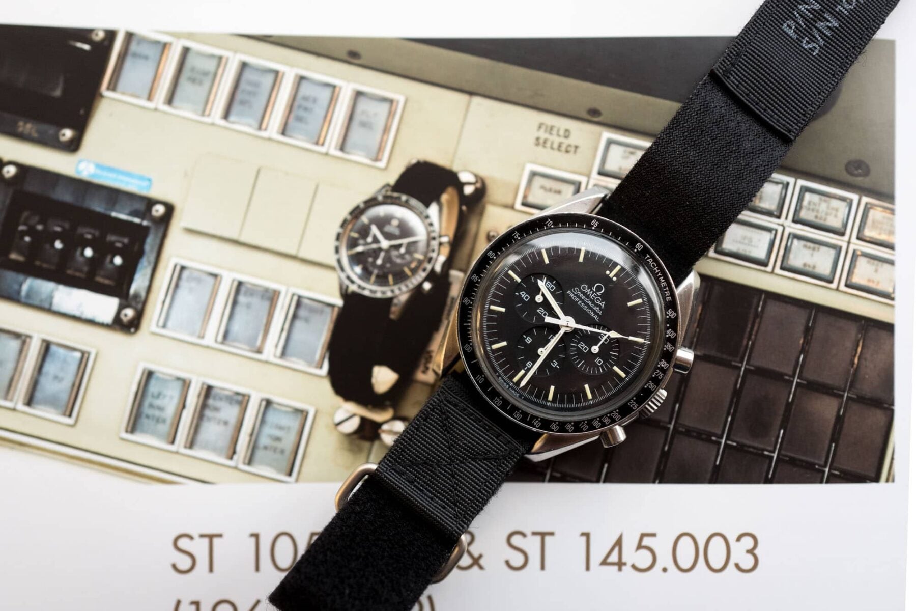 NASA Velcro Strap - Black Nylon & Black Velcro Watch Band