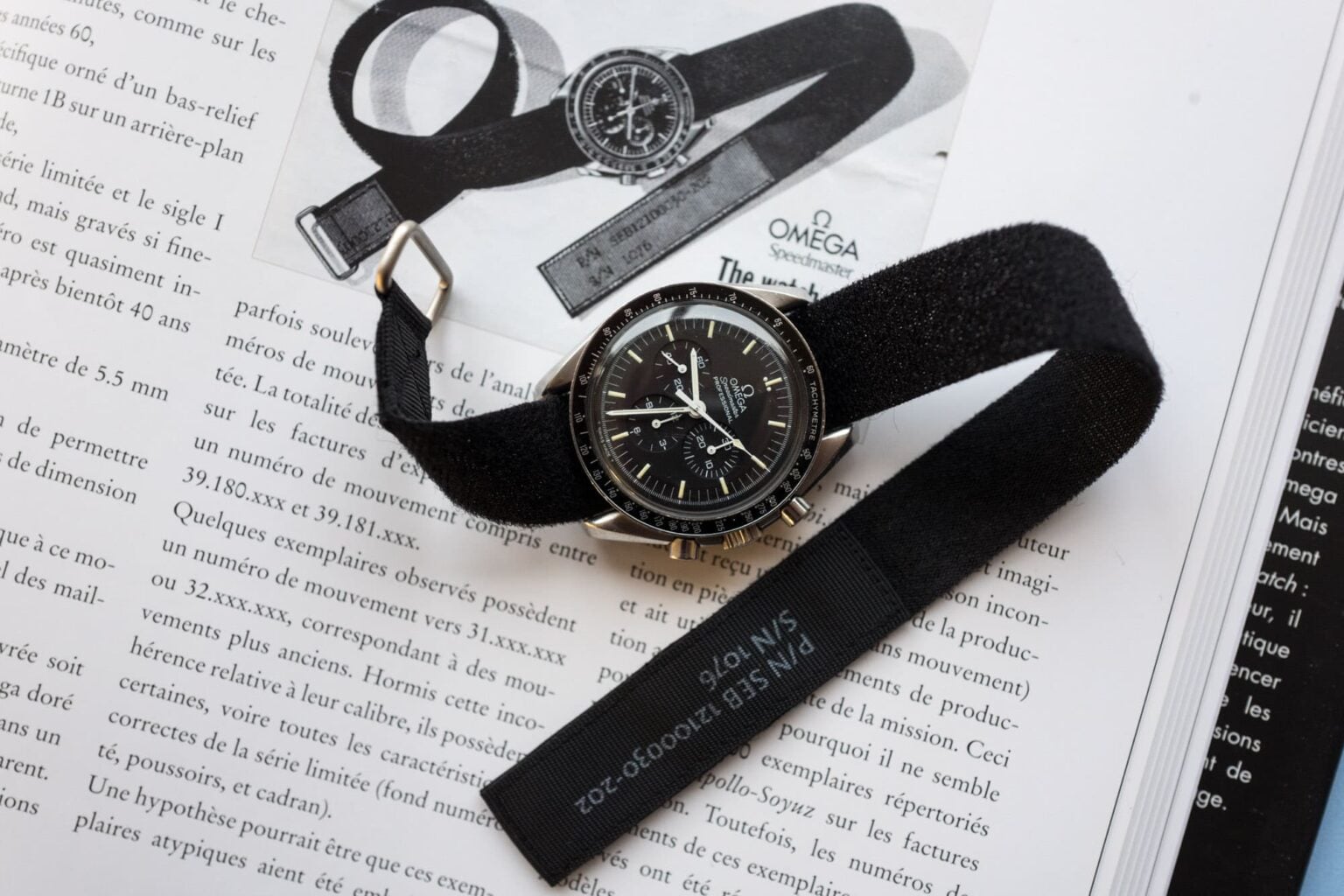 NASA Velcro Strap - Black Nylon & Black Velcro Watch Band