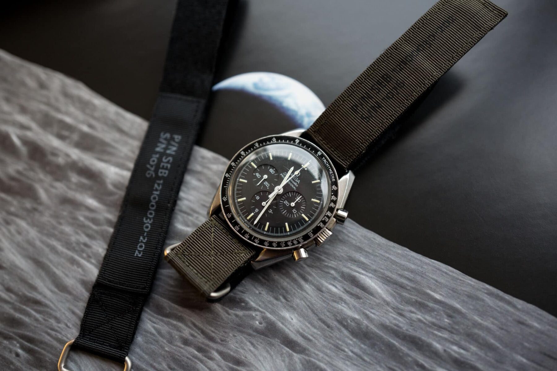 NASA Velcro Strap - Kaki Nylon & Black Velcro Watch Band