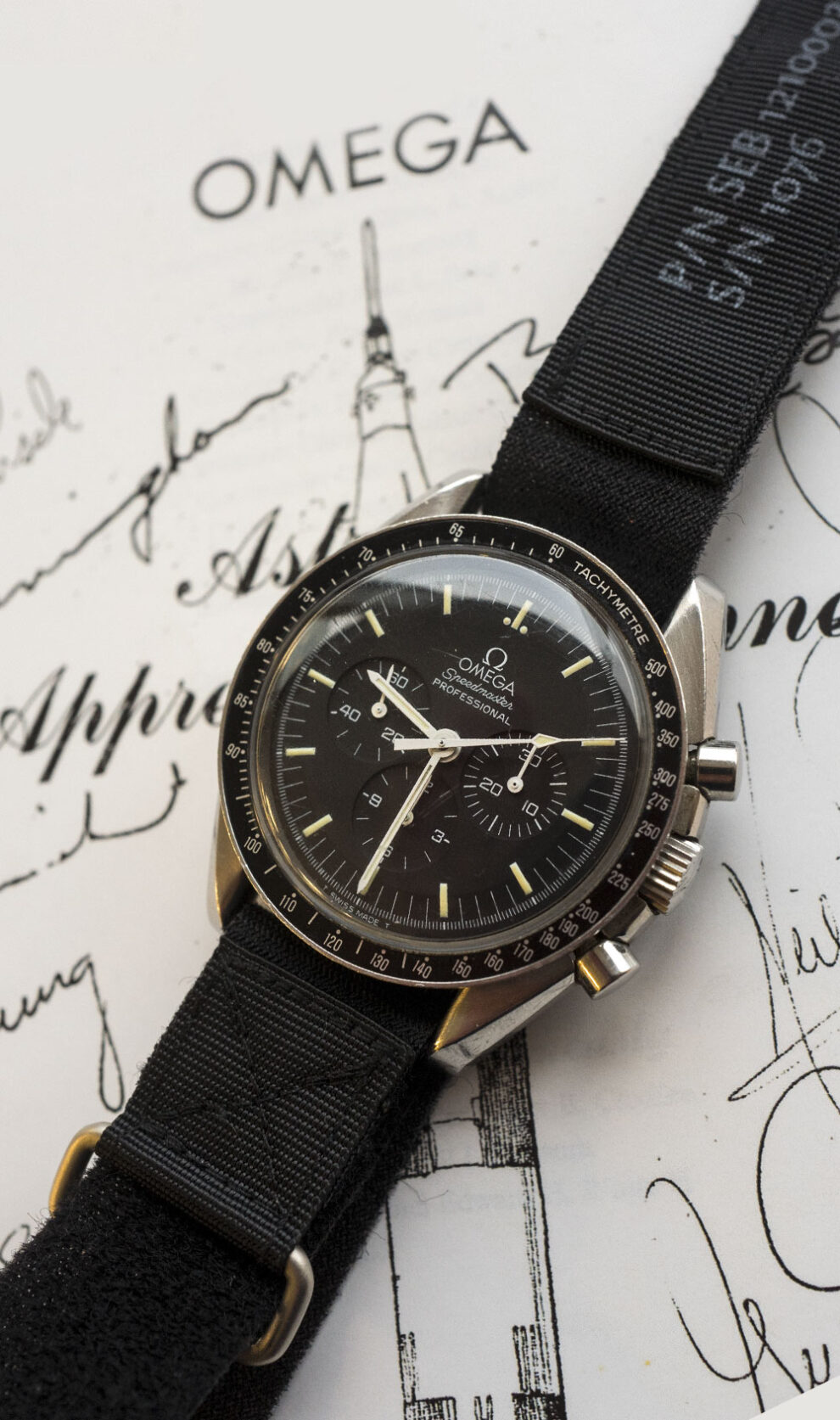 NASA Velcro Strap - Black Nylon & Black Velcro Watch Band