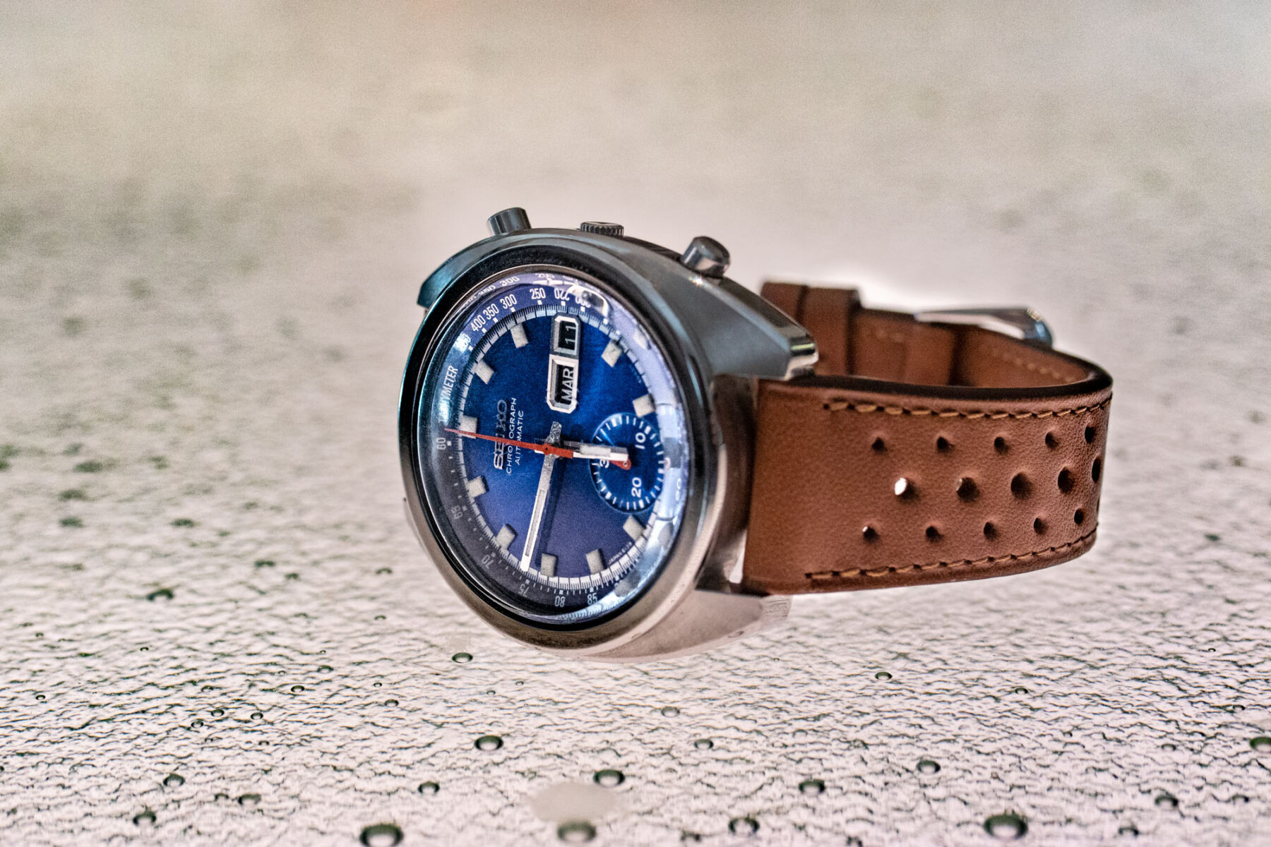 Rallye Watch Strap - Brown calfskin leather - Handmade in France