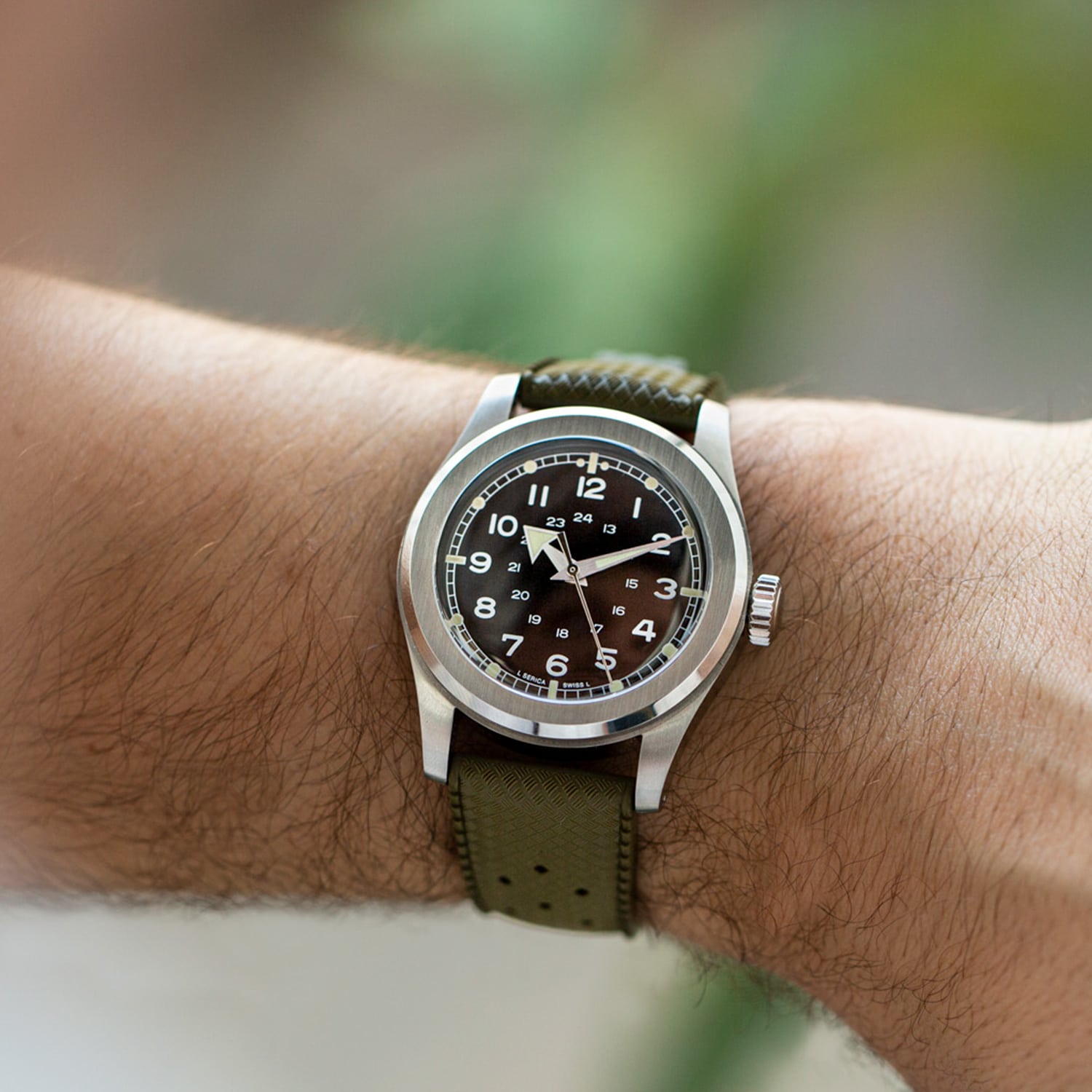 Tropic Strap - Vulcanised Natural Rubber - Khaki - Stainless Steel Buckle