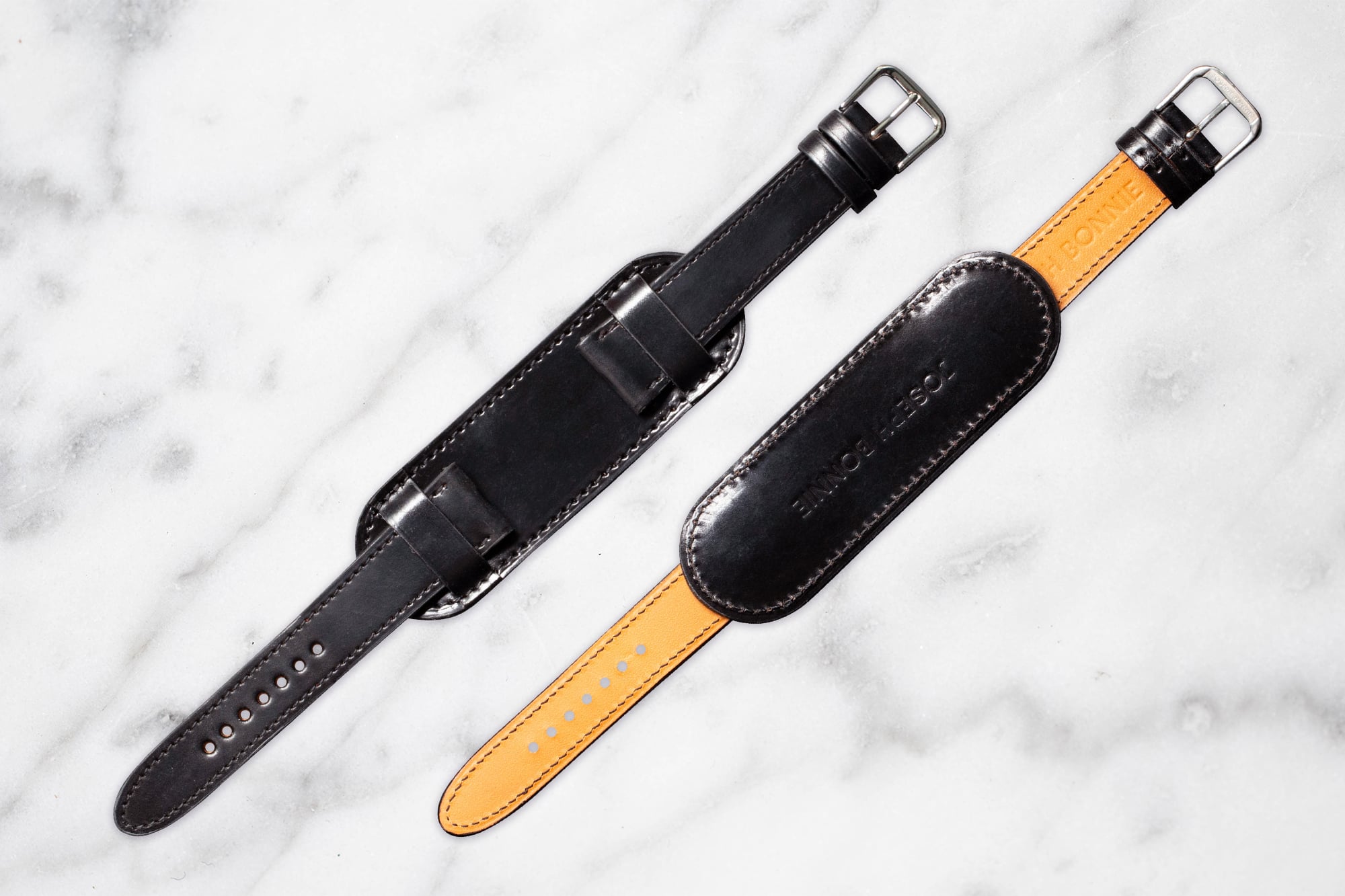 Bracelet de Montre Bund - Cuir Shell Cordovan Noir - Fabriqué en France