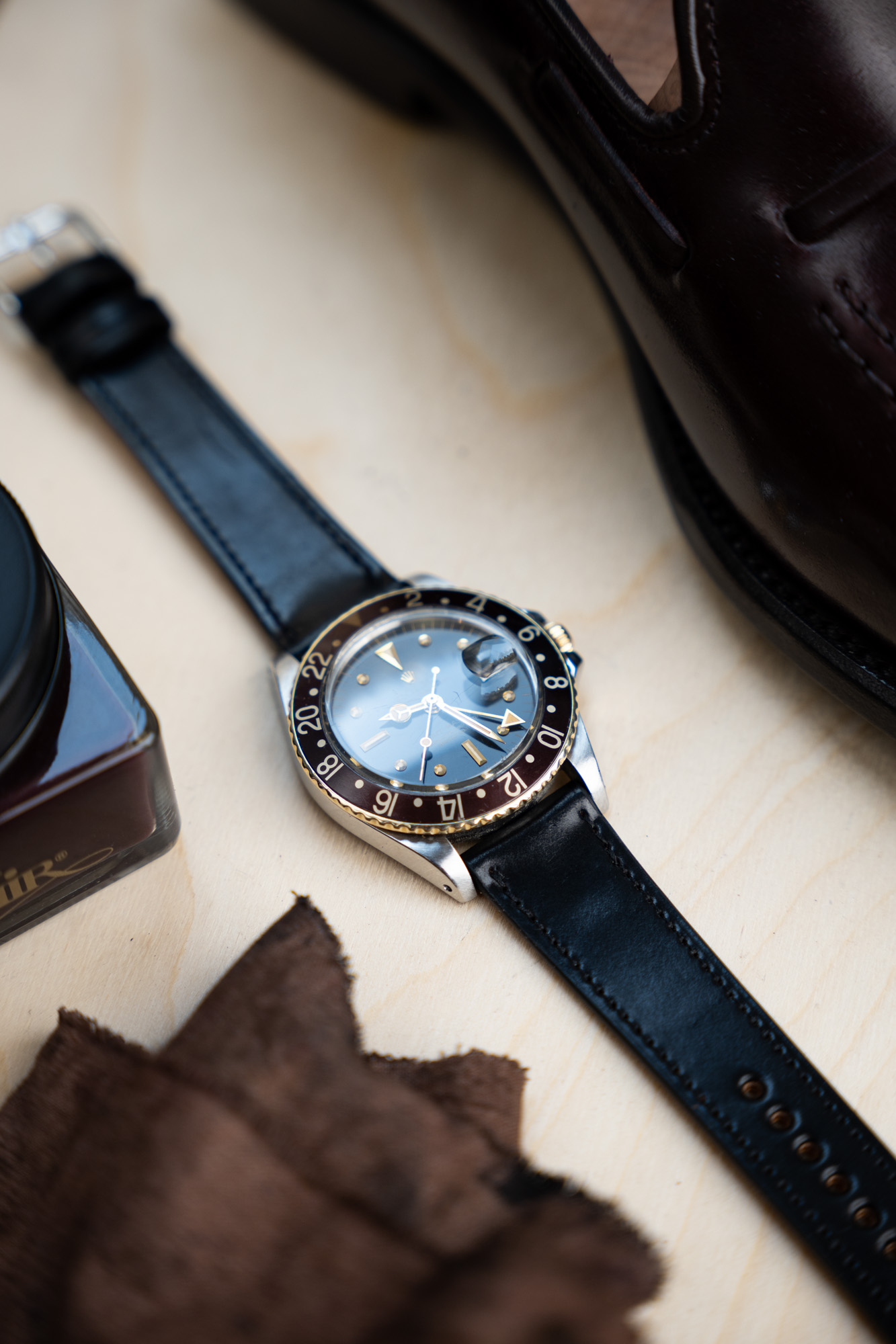 Bund Watch Strap - Horween Shell Cordovan Leather - Made in France